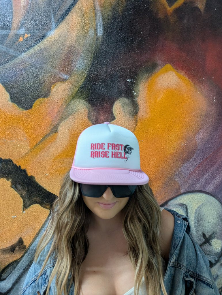 TRUCKER HAT "Ride Fast Raise Hell" – Evil Alloy